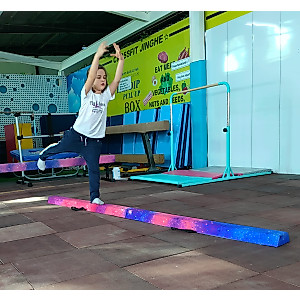 FC FUNCHEER Foldable Gymnastics Beam for Kids,6FT/9FT Floor Balance Beam,Non-Slip Base,Faux Suede Cover with Carrying Bag and Handles