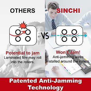 SINCHI Auto Sense, 3-10 mil, 13-inch Laminating Machine for Business/ Office/ School, 50-Second Warm-up Never-Jam Heavy Duty Thermal Laminator Machine 11x17, for foils as Well