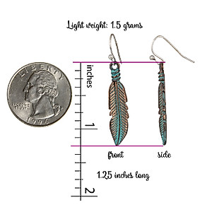 SPUNKYsoul Feather Circle Long Necklace for Women Collection (3 Toned Patina Copper)