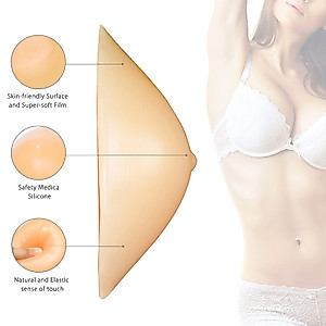 OMMITO Triangle Silicone Breast Form Mastectomy Prosthesis Bra Insert Pad Enhancer Only 1 Piece 400g