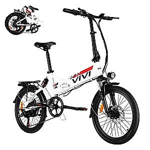 Vivi Electric Bike, 20" Electric Bike Folding Electric Bike 500W Ebikes for Adults, Adult Electric Bicycles with Removable Battery, Professional 7 Speed Foldable Electric Bike Commuter Bike