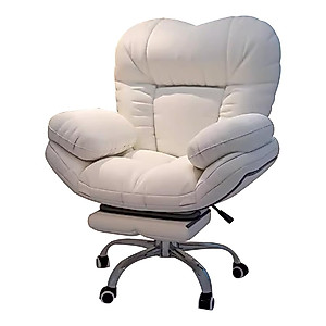 Home Office Desk Chairs Lazy Sofa Recliner Chair Lift Computer Gaming Chair Backrest for Living Room, Video Gaming Chairs Comfortable Office Desk Chairs Armchair for Bedroom (Color : Beige with footr