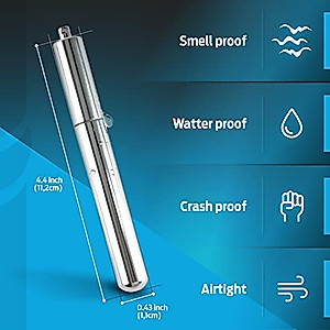 Epulse Smell Proof Metal Tubes Holder (3 pack), Air Tight Aluminum Storage Tubes, Smell Proof Container, Portable Metal Tube to Protect Your Pre Rolls Cones (Up to 112mm - King Size - Gray)