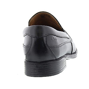 Clarks mens Tilden Free Loafer, Black Leather, 9 US