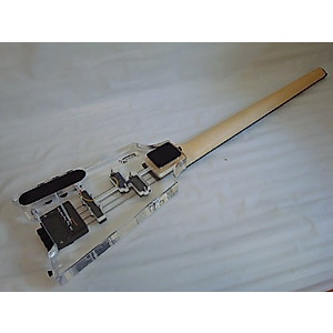 Ktone 4 String Clear Body Lucite Electric Bass Guitar, Headless with Free Gig Bag New