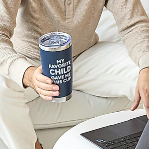 NOWWISH Christmas Gifts for Dad from Daughter Son, Dad Birthday Gifts, Funny Coffee Tumbler for Men Husband (20oz, Navy Blue)