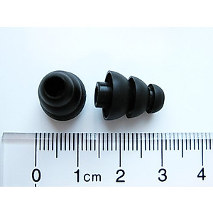 6pcs Small (S) Black Soft Triple Flange Replacement Eartips Earbuds Set Compatible with Sennheiser IE Series, CX Series, CXC Series, CXL Series, OCX Series, and MM Series in Ear Earphone Headsets