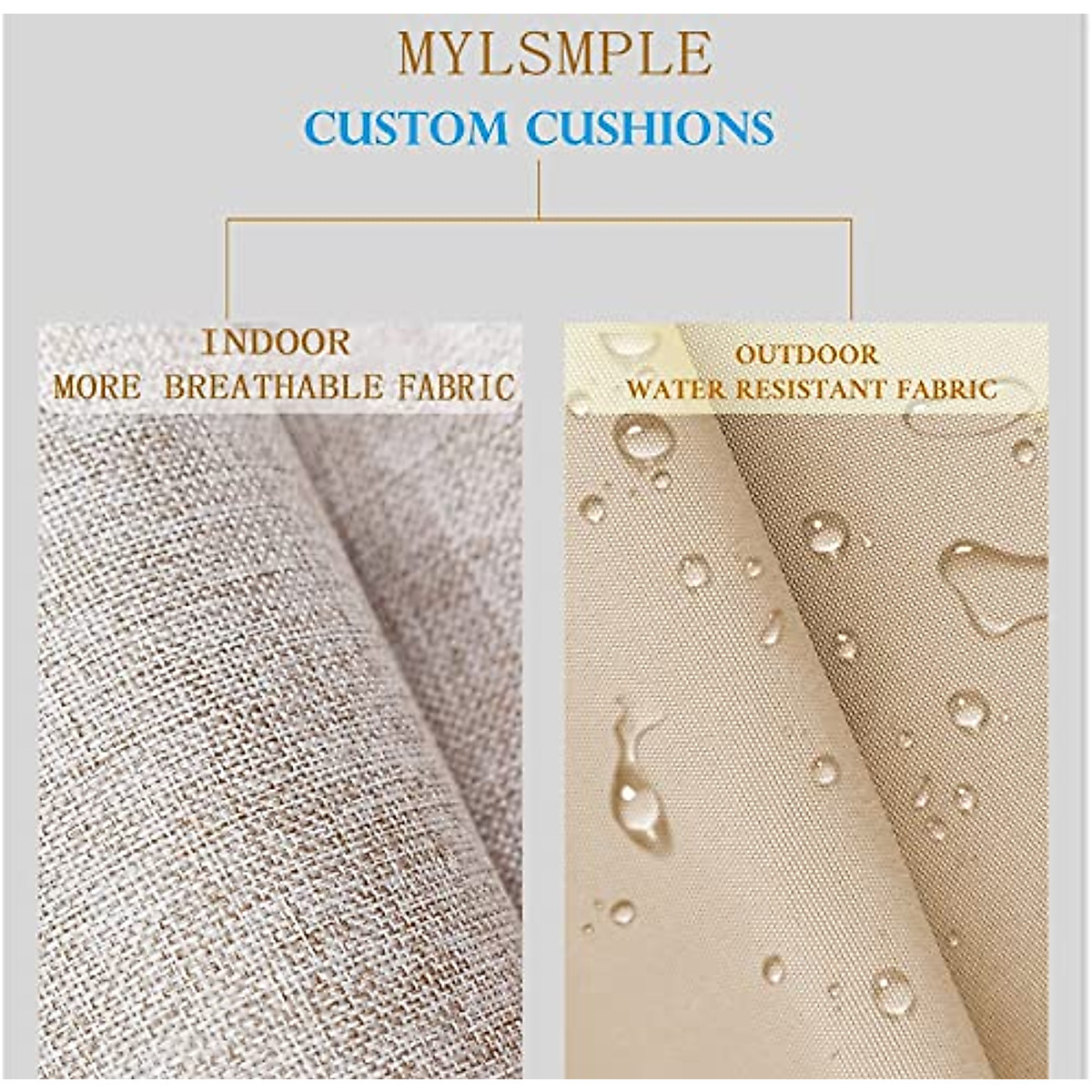 MYLSMPLE Custom Size Bench Cushion for Indoor Outdoor Patio Furniture Window Seat Swing Cushion Porch Bench Chair Pads (Custom, Custom)