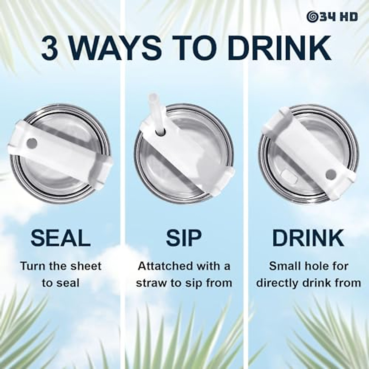 34HD Dad Light Tumbler with Lid & Straw, 40oz Stainless Steel Vacuum Insulated Dad Coffee Mug, Daddy Gifts from Daughter Son Wife, Men Gifts for Fathers Day Birthday Christmas