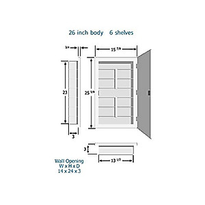 Zaca Spacecab Nunki Recessed Beveled Edge Medicine Cabinet, 16" W x 26" L