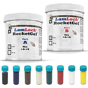 LamLock RocketGel - 25 Minute Stone Epoxy for Granite, Quartz, Marble, Tile - Easily Fix Chips, Fill Cracks, Repair Defects and Restore Countertops and Tile