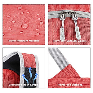 ZOMAKE Ultra Lightweight Packable Backpack 18L, Small Foldable Hiking Backpacks Water Resistant Folding Daypack for Travel(Red)