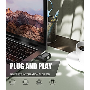 USB Port Splitter,3 port USB 2.0 hub Dock [90°/180° Degree Rotatable] for for Windows Laptop, Xbox, Wii,PS3, PC, MAC, Mac Book, Tablet, Tab - Black