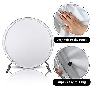 Canessioa 6x6ft White Round Backdrop Solid White Round Backdrop Cover Polyester Plain White Round Backdrop for Photo Shoot Adult Kid Birthday Party Baby Shower Wedding Decoration Supply