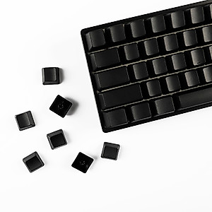 YMDK Blank Thick PBT OEM Profile 61 ANSI Keycaps for MX Switches Mechanical Keyboard (Black)(Only Keycap)