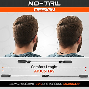 Adjustable Glasses Strap - 3 Pcs Eyeglasses Strap Holders - No Tail Sunglasses Strap for Men Women - Eye Glasses Holders Around Head or Neck, Glasses Lanyard String Straps