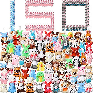 150 Pcs Mini Stuffed Animal Toys Bulk Keychain Decoration Small Plush Animal 2.4 In Tiny Small Animal Toys Small Animal Plush Toy Assortment Set for Kids Party Favors Goodie Bag Fillers Carnival Prize