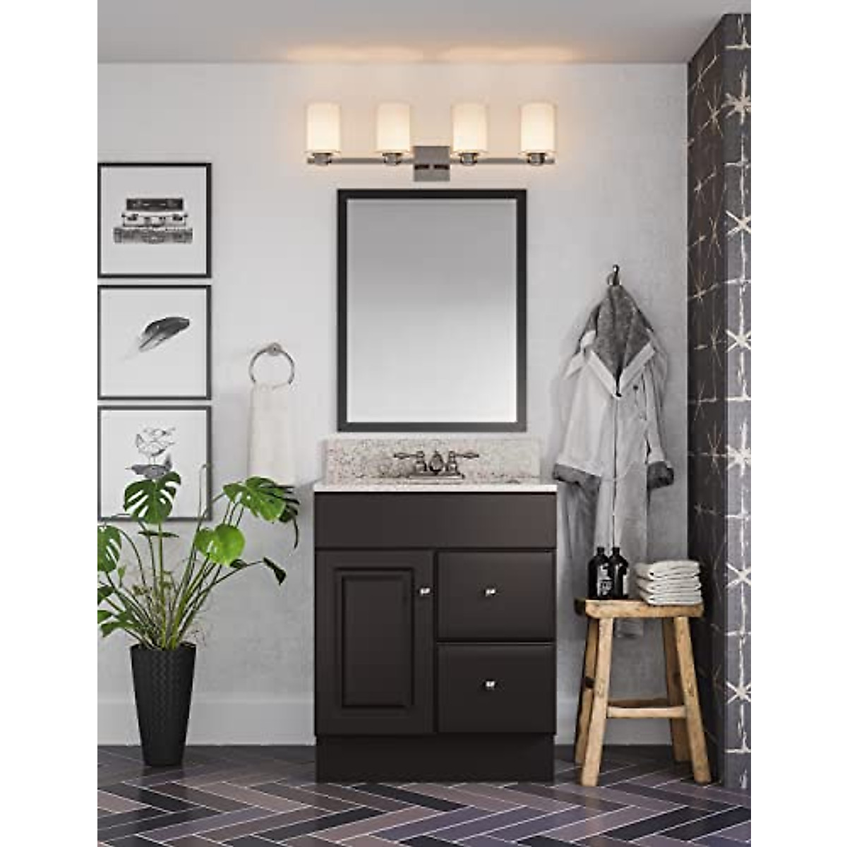 Design House Wyndham 24 Inch Bathroom Vanity, Freestanding Bathroom Sink Cabinet - Solid Wood Bathroom Vanity Cabinet, Dark Espresso
