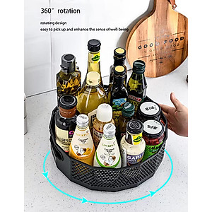 Plastic Turntable Cabinet Organizer, 12" Inch Spice Rack Turntable with 360º Rotation for Cabinets, Refrigerator, Pantry, Office, Bathroom, Etc. (Green)