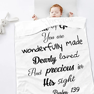 Personalized Cotton Swaddle Baby Blankets with Name – ‘Child of God’ Quote Blanket for Baptism, Christening, Godson, Goddaughter, Boy or Girl, Baby Shower – Super Soft, Breathable