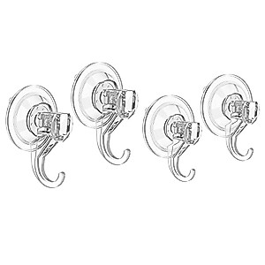 VIS'V 2 Pcs Small Suction Cup Hooks with 2 Pcs Large Suction Cup Hooks