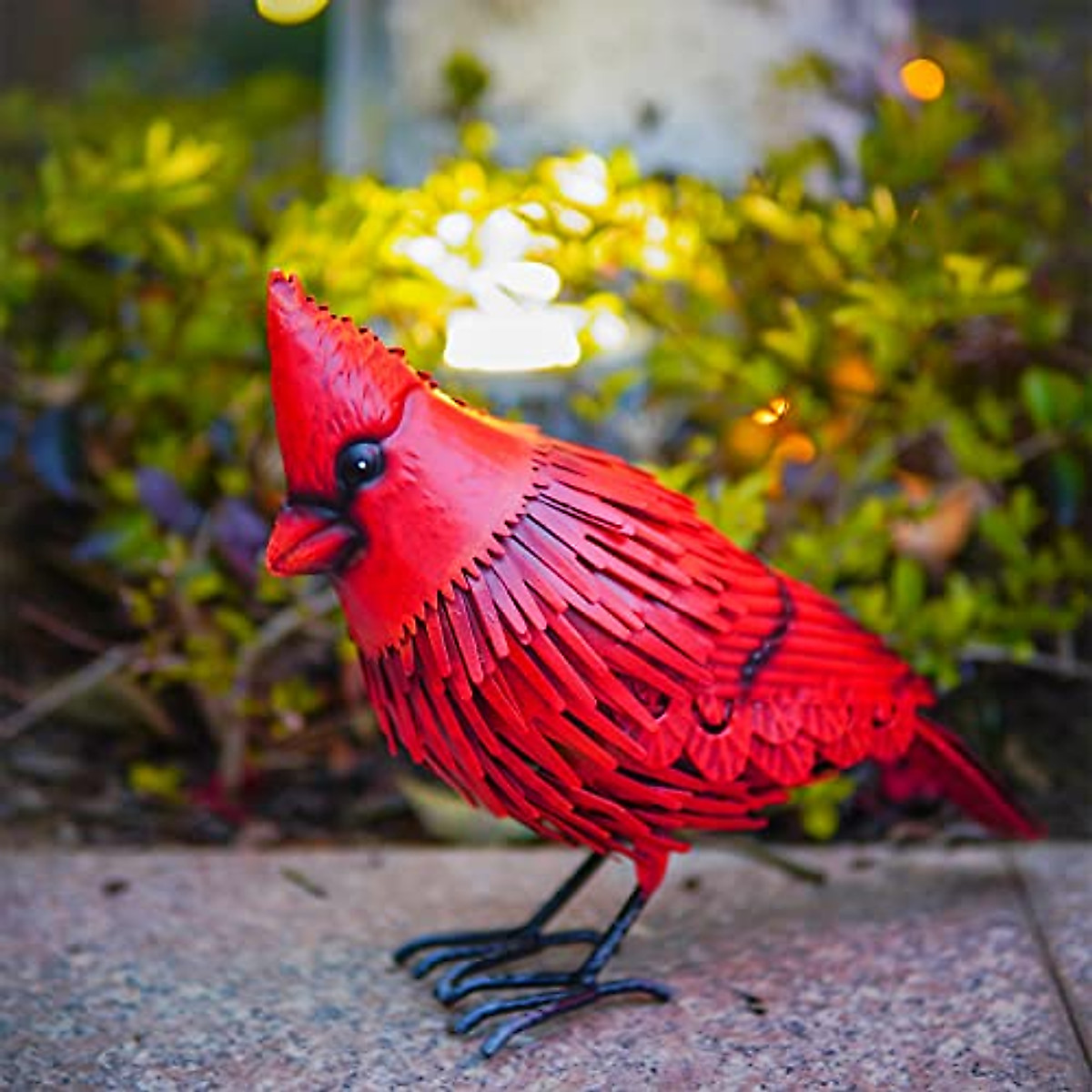 haitianxin Metal Cardinal Garden Decor Outdoor, Creative Large Red Bird Statue Yard Ornament, Cardinal Garden Decorations Yard Art for Patio Lawn Pathway Courtyard Vacation Holiday Collectible