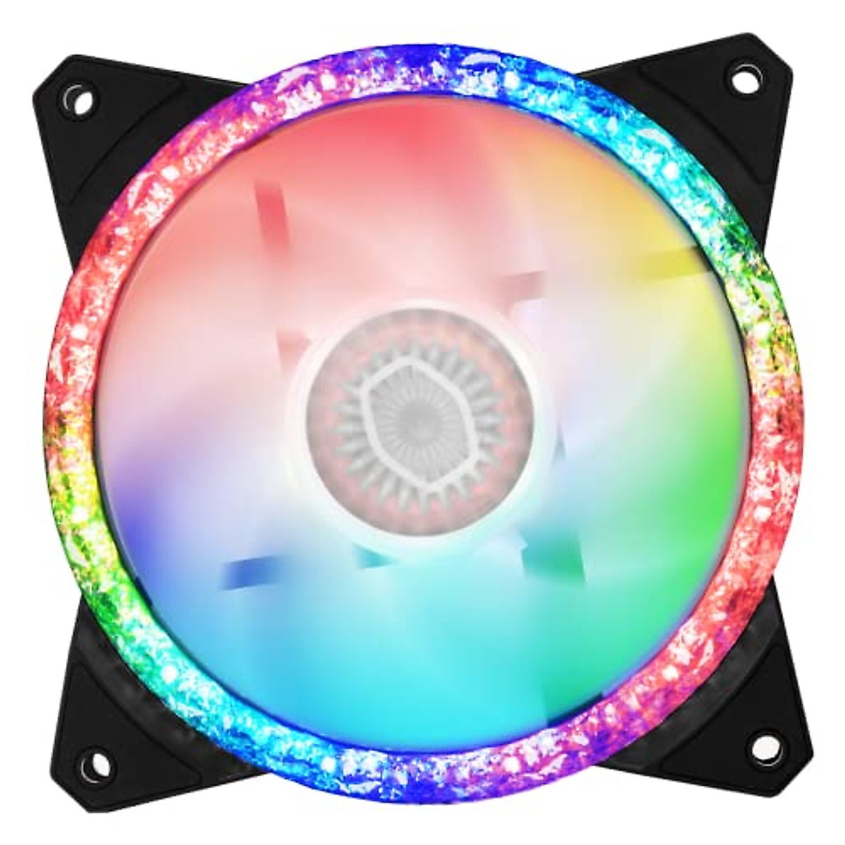 Cooler Master MasterFan MF120 Prismatic Tri-Loop ARGB 3-Pin Fan, 24 Independently LEDs, 6 LEDs Fan hub, 120mm PWM Static Pressure Fan, ARGB Header Extender for Computer Case & Liquid Radiator
