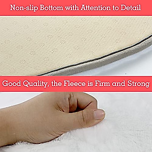 Rainbow Color Zigzag Lines Round Area Rug for Bedroom, Large Fuzzy Plush Rug Machine Washable Shag Rug, 3.2 x 3.2 Feet