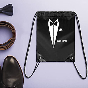 Eccliy 12 Pieces Groomsman Gift Bags for Wedding Include 1 Best Man and 11 Groomsman Proposal Bags Party Favor Bags for Groomsman Father's Birthday Anniversary Wedding Party Supplies