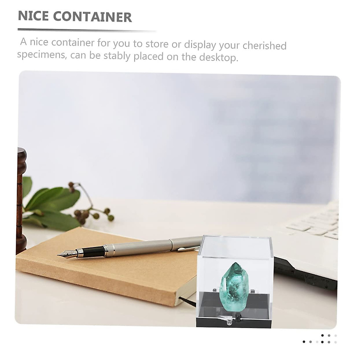 Garneck 8pcs Boxes Glass Jewelry Display Case Glass Containers with Lids Square Containers with Lids Clear Acrylic Show Box Square Display Case Sample Collection Box Storage Container Ring