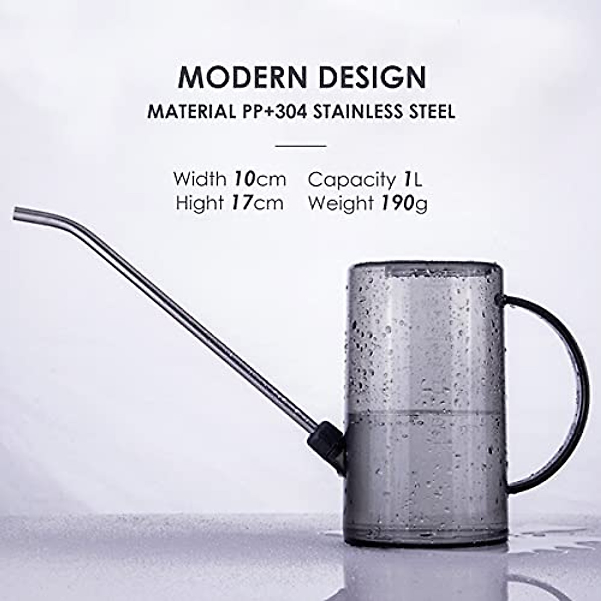 Watering Can Indoor, Small Watering Cans for House Plants, Succulents and Flowers, Long Spout, 1 Liter, with Bonus Plant Mister Spray Bottle