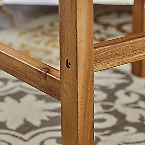 Christopher Knight Home Gill Acacia Patio Bar Stools, 46", Bar-Height, Acacia Wood, Natural Stain with Cream Cushions (Set of 4)