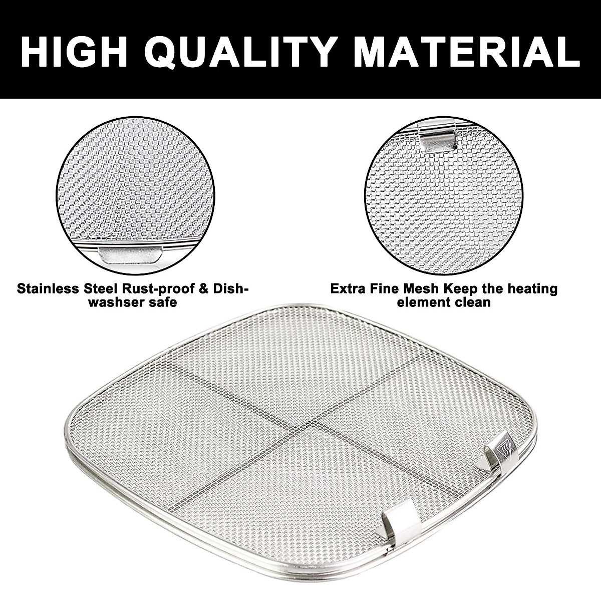 YIDM Stainless Steel Splatter Shield: Air Fryer Accessories for Ninja Foodi 5-in-1 Indoor Grill Stainless Steel Splatter Shield for Ninja Foodi AG300 AG300C AG301C AG302 AG400 Replacement Parts