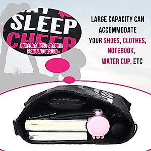 Eccliy 10 Pcs Cheerleaders Drawstring Backpack Bulk Cheer Drawstring Gym Bags Eat Sleep Cheer Gift Bags for Youth Sport Team(Popular Pattern)