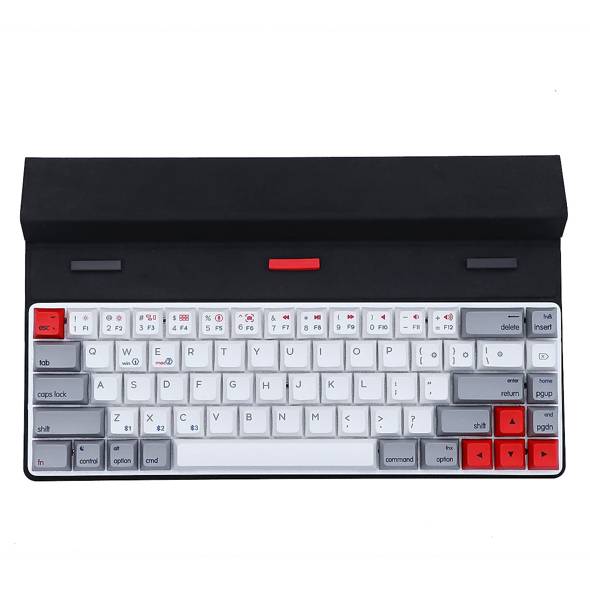 EPOMAKER NT68 65% RGB Hotswap Bluetooth 5.1 Wireless Wired Mechanical Gaming Keyboard with Foldaway Stand, 1900mAh Battery for Mac/Win/Gamer (Chocolate Brown Switch, Grey White for Mac)