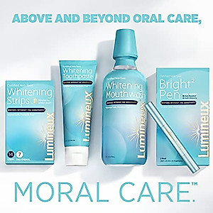 Lumineux Teeth Whitening Strips 7 Treatments - Enamel Safe for Whiter Teeth - Whitening Without the Harm - Dentist Formulated and Certified Non-Toxic - Sensitivity Free