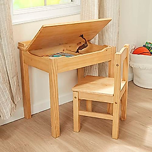 Melissa & Doug Wooden Lift-Top Desk & Chair - Honey
