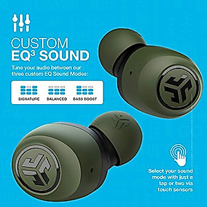 JLab Go Air True Wireless Bluetooth Earbuds + Charging Case - Green - Dual Connect - IP44 Sweat Resistance - Bluetooth 5.0 Connection - 3 EQ Sound Settings Signature, Balanced, Bass Boost