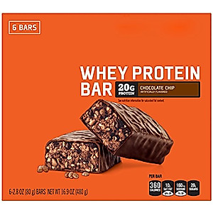 Gatorade Whey Protein Recover Bars, Chocolate Chip, 6 Count