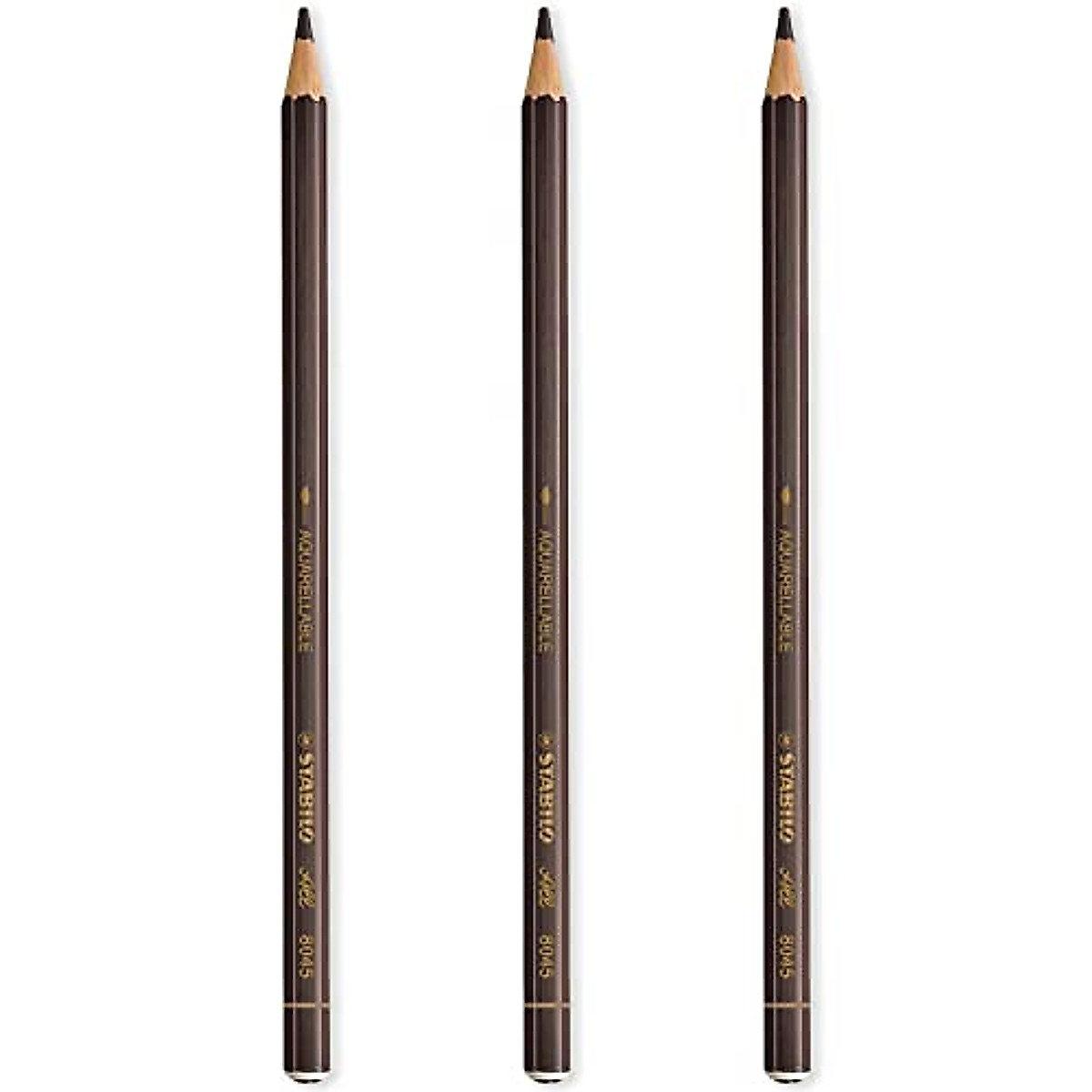 STABILO All Watercolour Effect Pencil Pack of 3 Pencils - Brown