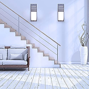 IP64 Waterproof Outdoor Wall Light Decorative Wall Sconce Porch Lamp 8W Energy Saving COB Stair Light Bright and Soft LED Wall Lamp for Home Patio Garden Walkway