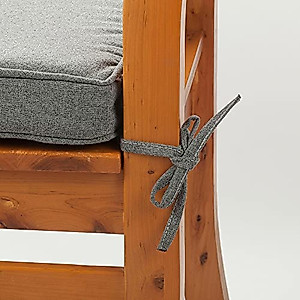 Magpie Fabrics Patio Square Chair Cushions 18"x18"x2.5" with Ties, 2 Pack, Waterproof Weather Resistant Indoor/Outdoor Universal Corner Seat Cushion, for Garden Dining Office(Dark Grey)