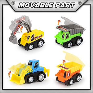 Easter Eggs Prefilled with 12 PCS Dinosaur Toys Figures, Colorful Easter Egg Fillers, Cake Toppers, Easter Basket Stuffers Toy Gifts Party Favor for Kids (Pull Back Cars)