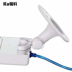 KuWFi Long Range Outdoor WiFi Network Adapter, High Gain 14dBi Antenna 5M Cable Wireless USB Adapter Stable Signal from Outdoor