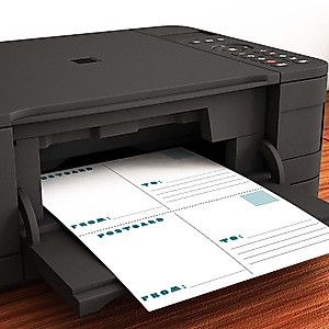 8.5" x 11" Blank White Perforated Cardstock Paper - 2 Per Sheet Breaks to 5.5" x 8.5" - Inkjet/Laser Printable - for Postcards, Flash Cards, Index Cards - 100 Sheets / 200 Cards