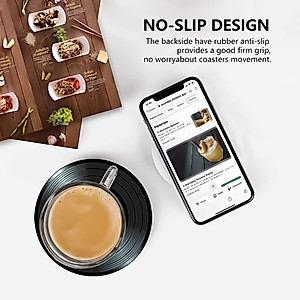 Coasters for Drinks with Gift Box Retro Disk Vinyl Record CD Coasters Set of 6 Non-Slip and Perfect for Restaurant/Bar/Party/Cake Decoration