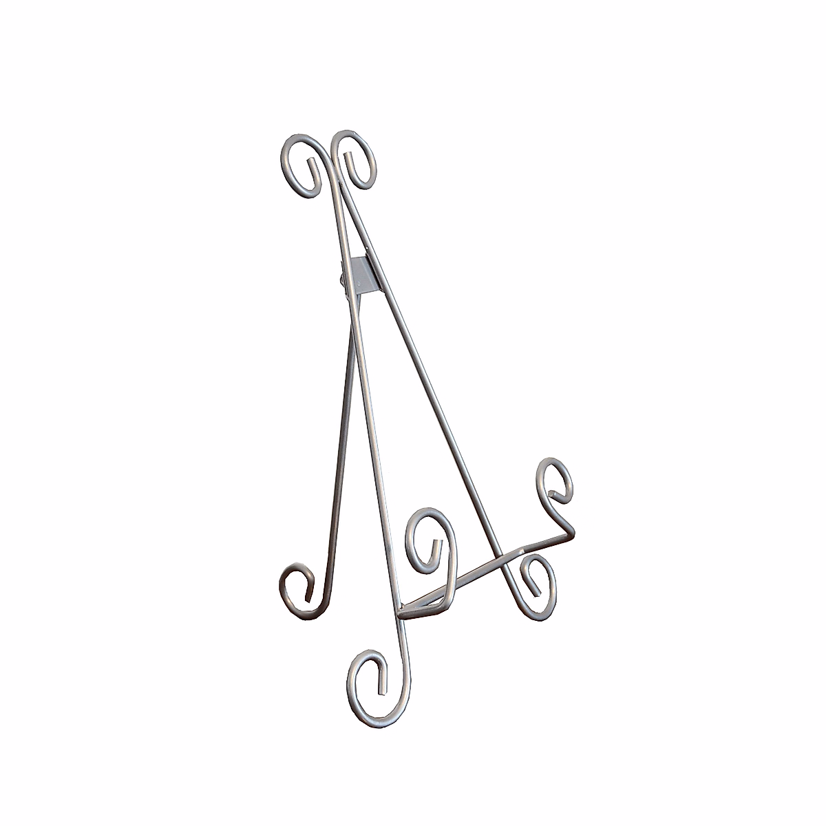 Heavy Duty Metal Artisan Curved Book Stand, Picture Frame Stand, Plaque Stand, Cook Book Stand, Silver