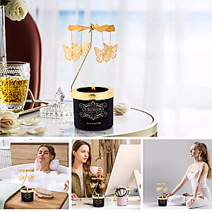 Gifts for Women Birthday Unique, Butterfly Gift for Mom, Rotating Candles Gifts for Best Friend, Lavender Candle Present for Sister, Mom Birthday Gift from Daughter