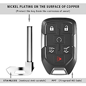 VOFONO Self-Programmable Key Fob Compatible with 2015 2016 2017 2018 2019 2020 Chevy Suburban Tahoe GMC Yukon, Chip Included (HYQ1AA, 13580802)
