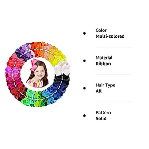 Oaoleer 30 Colors 6 Inch Hair Bows Clips Grosgrain Ribbon Bows Hair Alligator Clips Hair Barrettes Hair Accessories for Girls Toddler Infants Kids Teens Children